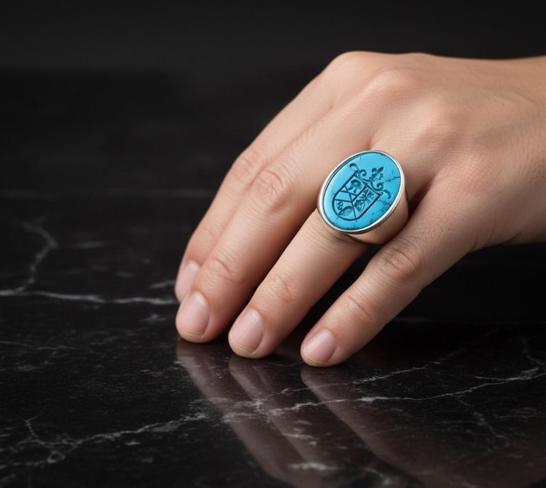 Personalized Family Crest Signet Ring , Custom Coat of Arms Ring - Etsy