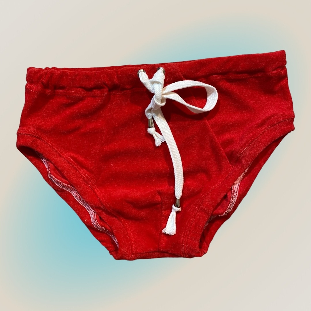Short de bain en tissu éponge pour homme, style rétro ABDL, avec cordon ...