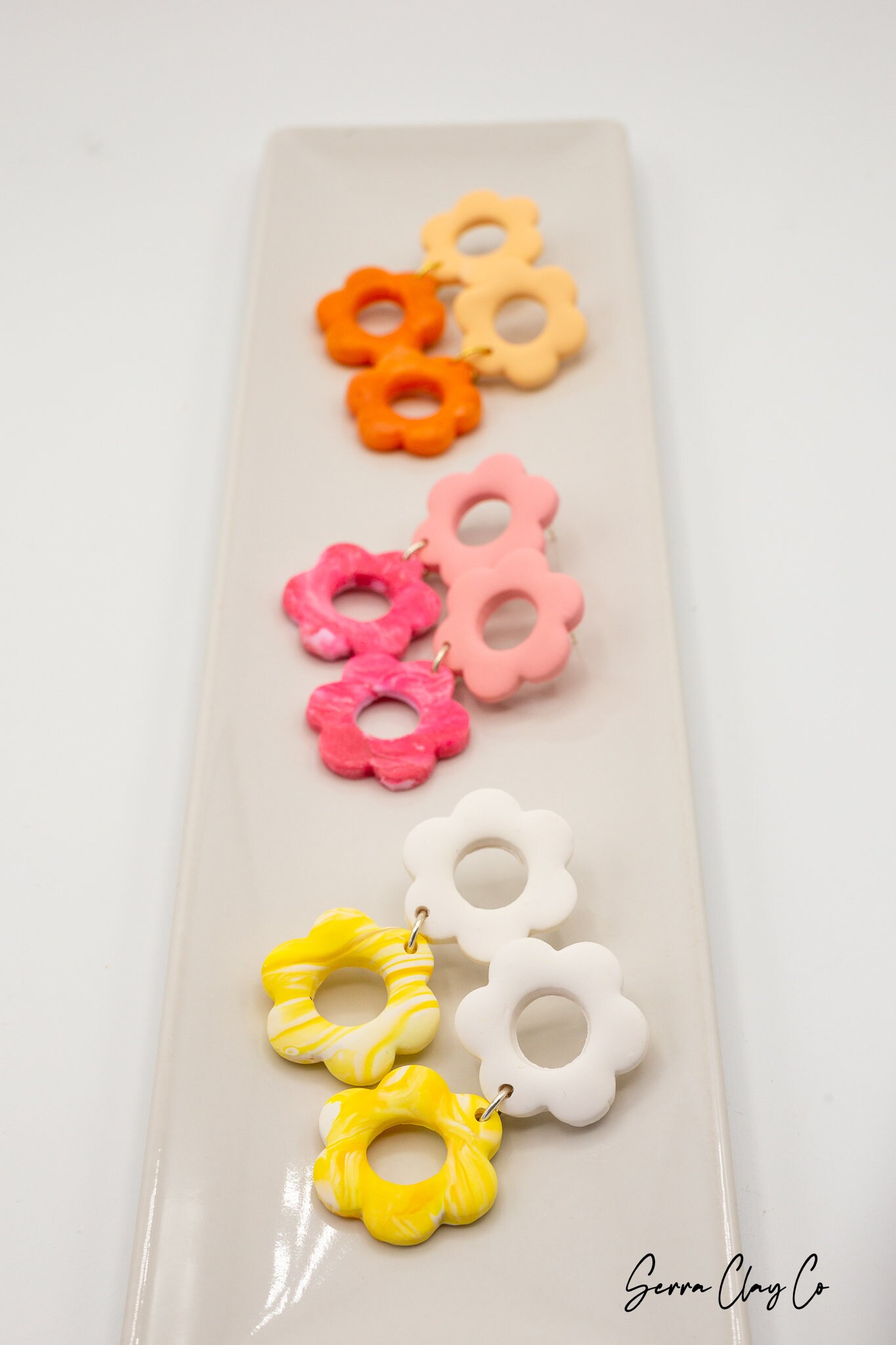 Spring Flower Earring, Floral Polymer Clay Earrings, Handmade Organic ...