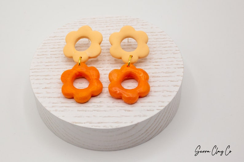 Spring Flower Earring, Floral Polymer Clay Earrings, Handmade Organic ...