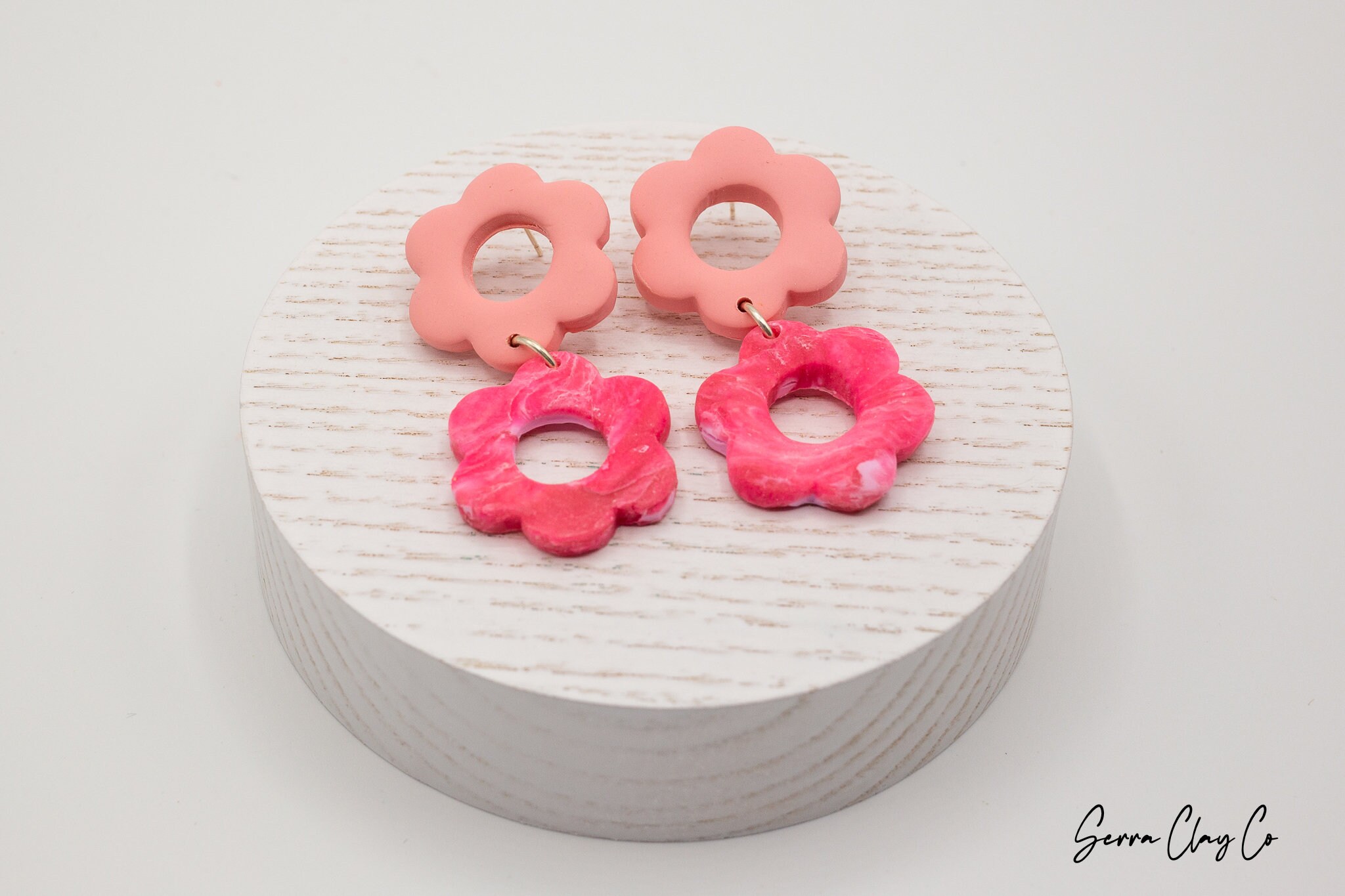 Spring Flower Earring, Floral Polymer Clay Earrings, Handmade Organic ...