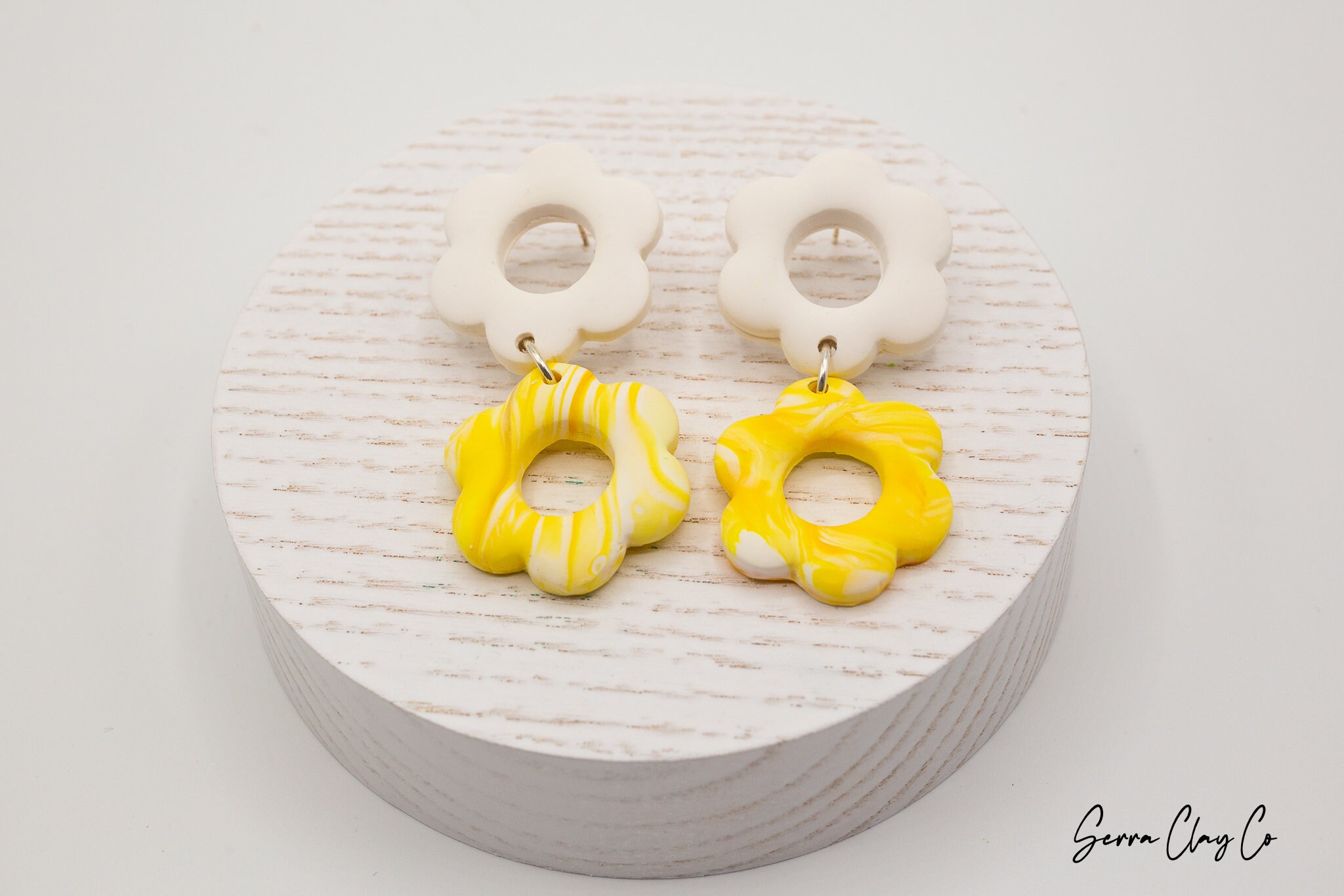 Spring Flower Earring, Floral Polymer Clay Earrings, Handmade Organic ...