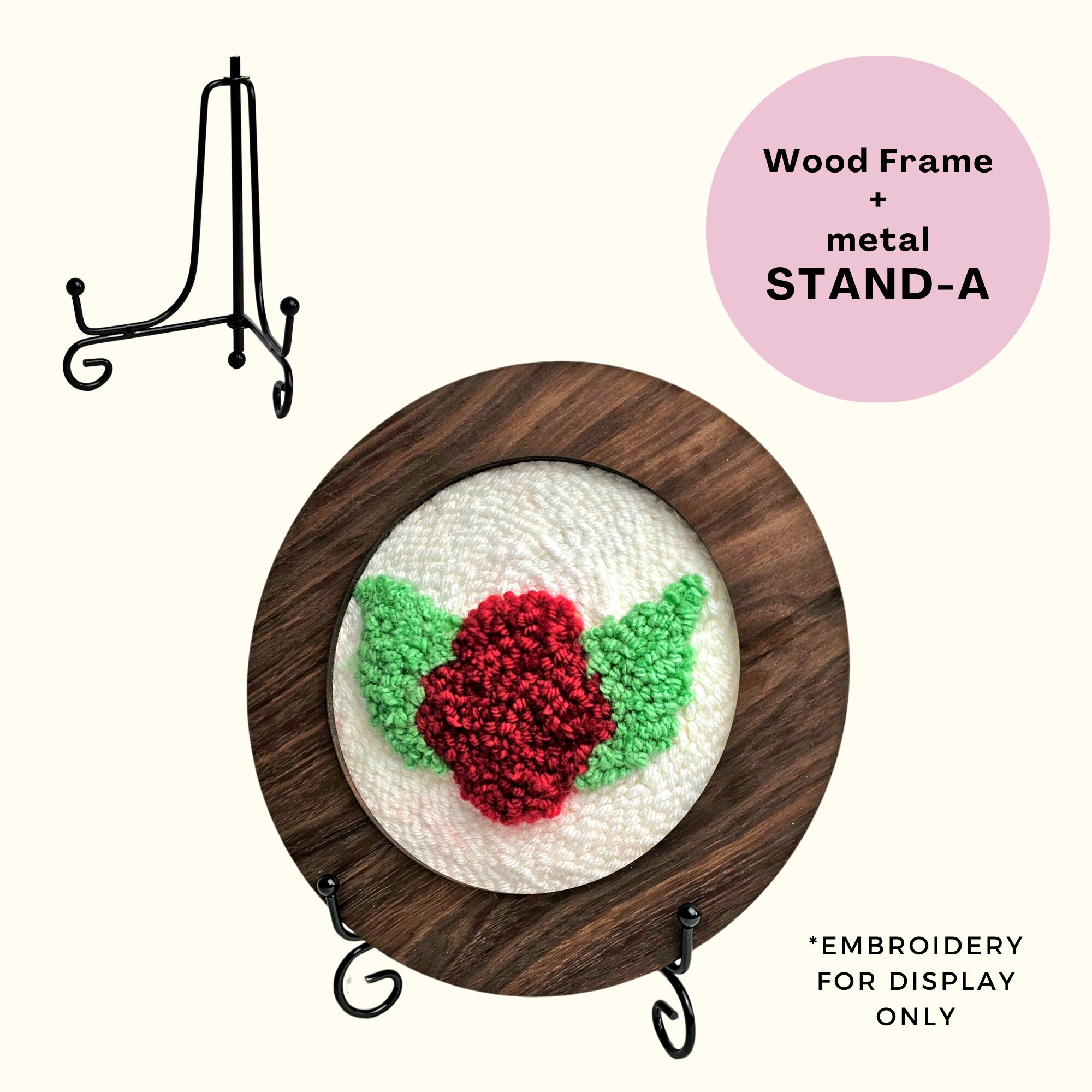 Walnut Wood Round Embroidery Frame Holder Cross Stitch Frame for ...