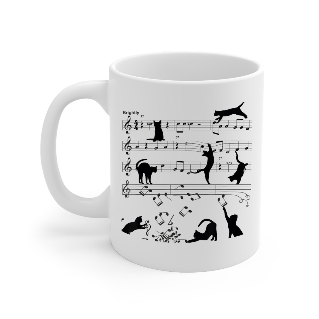 Musician Cat Playing Music Notes Piano Note Clef Cats Funny - Etsy