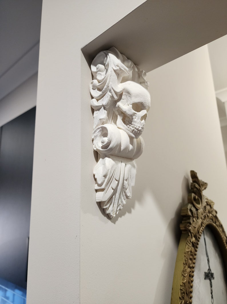 Hand Sculpted Gothic Corbels Bats and Skull - Etsy