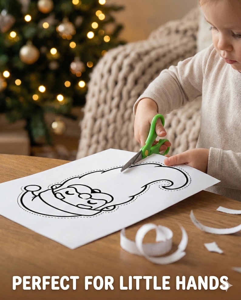 Christmas Scissor Skills Workbook Printable Cut and Paste Activity for ...