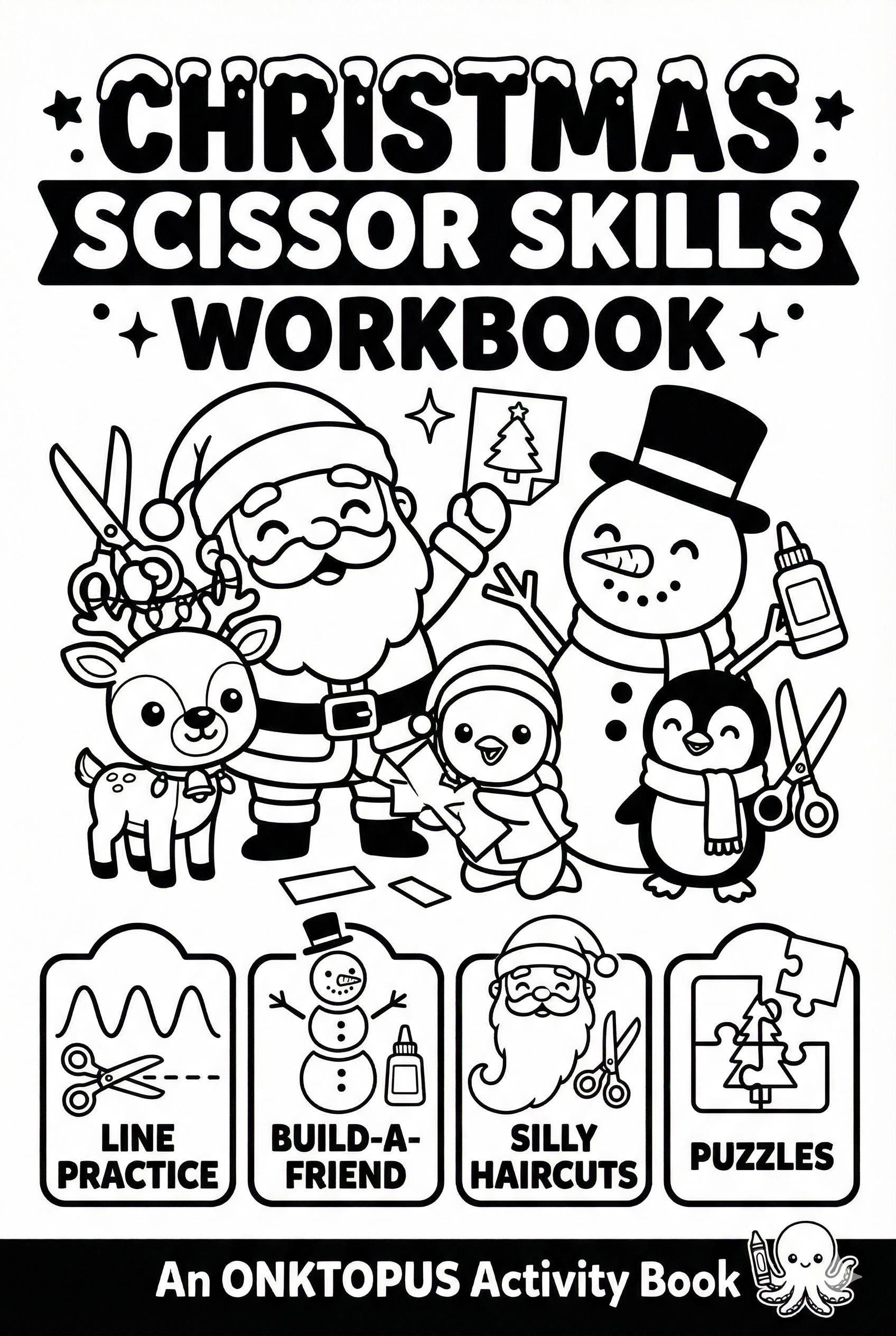 Christmas Scissor Skills Workbook Printable Cut and Paste Activity for ...