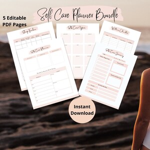 Self Care Planner Bundle,self Care Planner Worksheets, Editable Self Care Calendar, Wellness ...