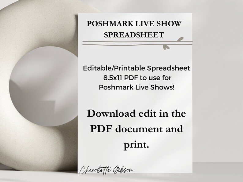Poshmark Live Show Listing Spreadsheet Poshmark Seller Tool Poshmark ...