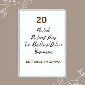 20 Poshmark Pinterest Pins Editable in Canva Neutral Pinterest Pins ...