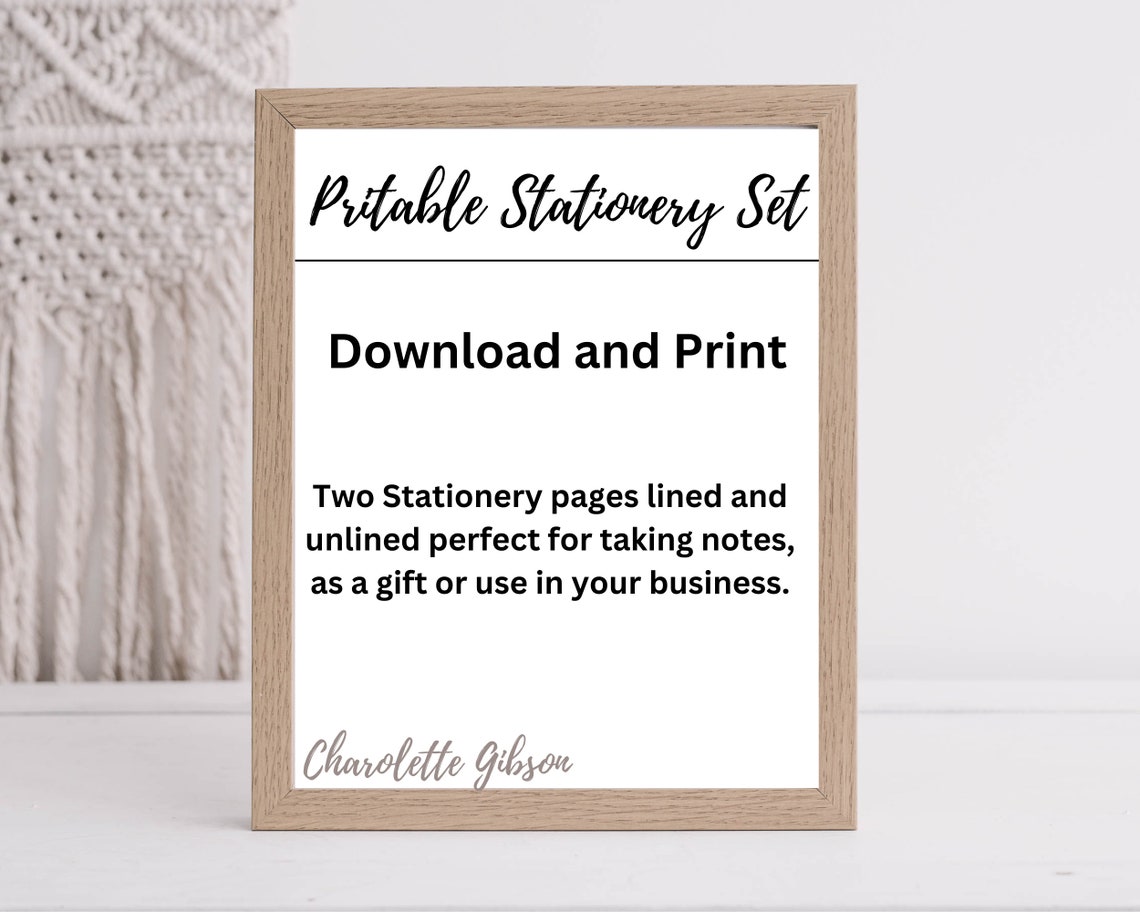Printable Stationery Set Printable Boho Stationery Set Inspire Girl ...