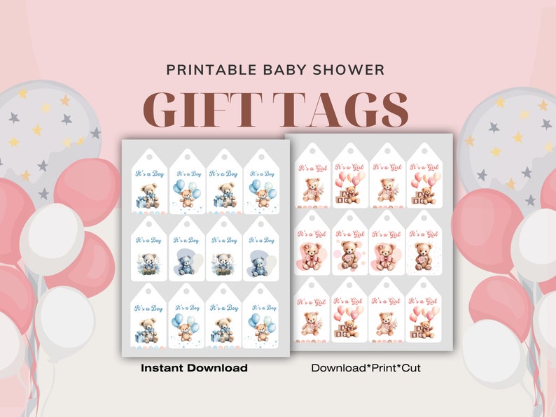 Printable Baby Shower Gift Tags Printable Baby Gift Tags Printable Gift ...