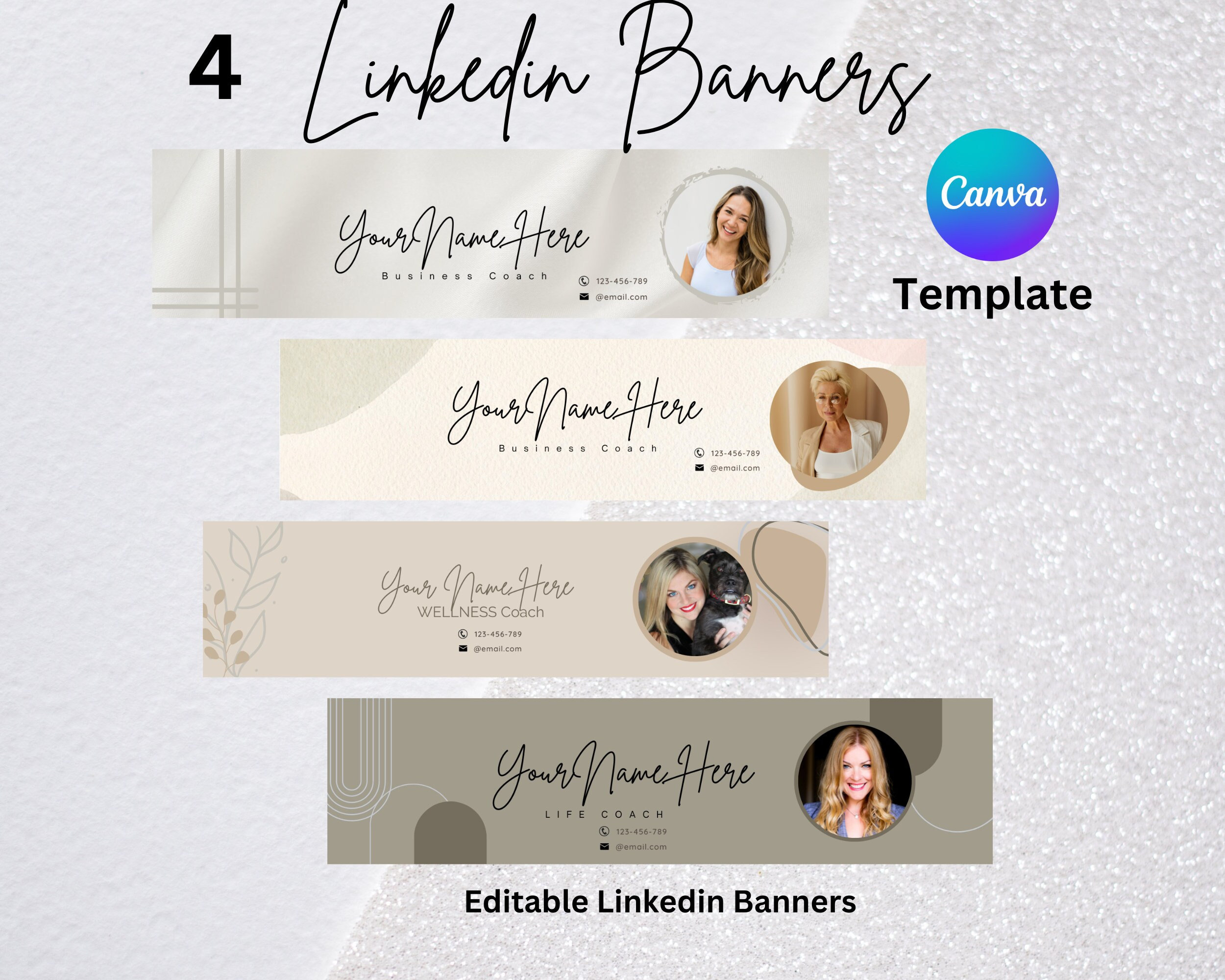 Linkedin Banner Template Minimalist Linkedin Banners Canva Template ...