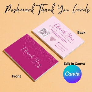 Poshmark Thank You Cards Thank You Cards QR Code Editable Poshmark ...