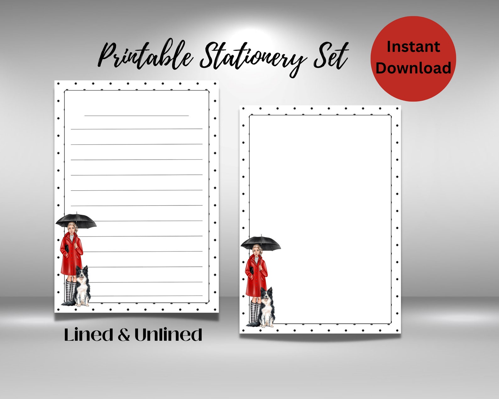 Printable Stationery Set Girl Boss Printable Stationery Set Girl and ...