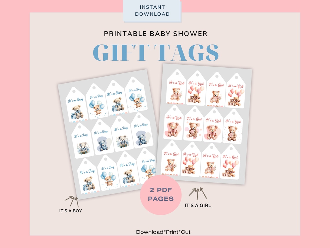 Printable Baby Shower Gift Tags Printable Baby Gift Tags - Etsy