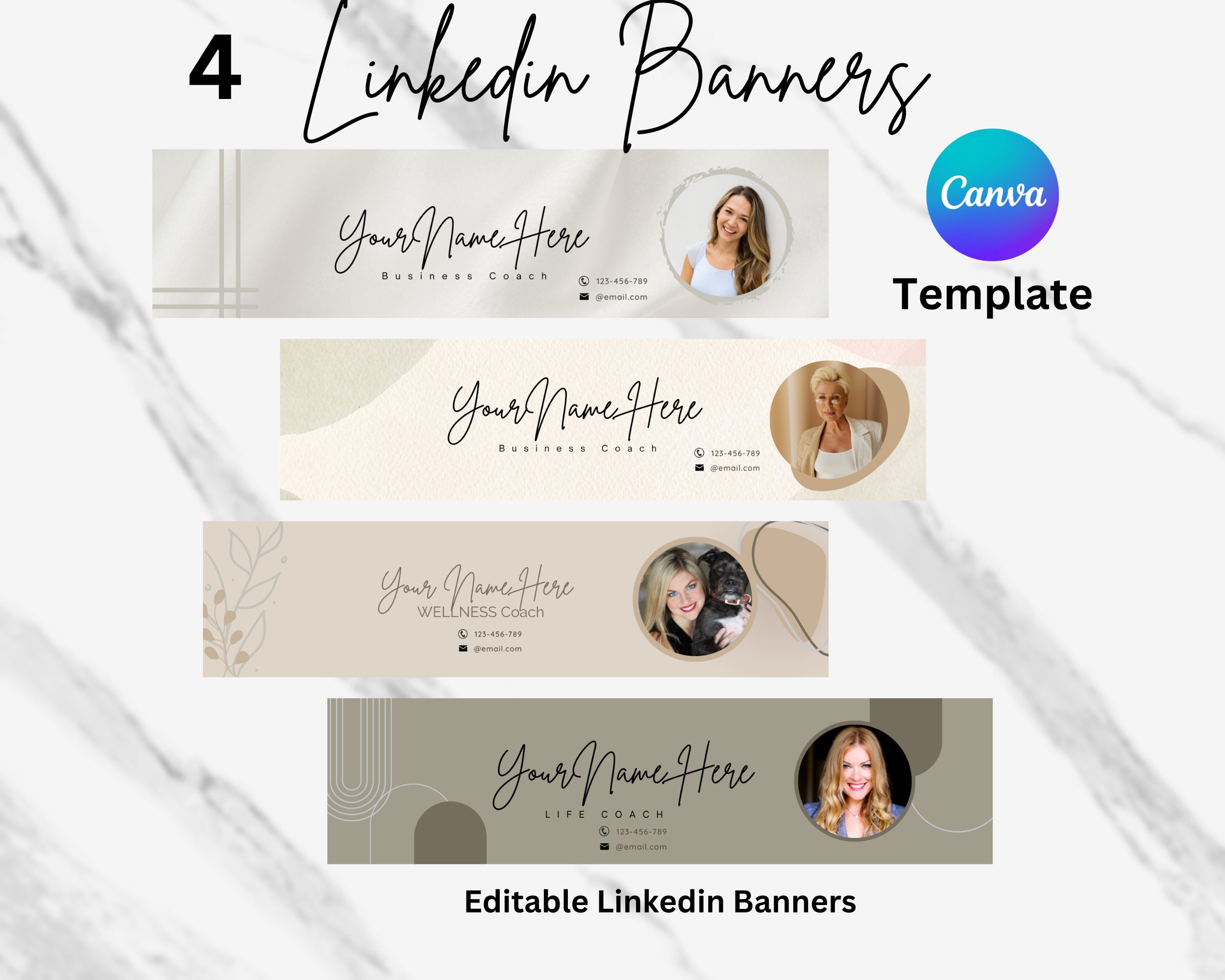 Linkedin Banner Template Minimalist Linkedin Banners Canva Template ...