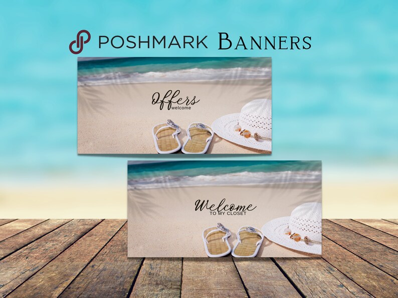 Poshmark Banner Sign Vacation Sunny Beach Posh Header Poshmark Seller ...