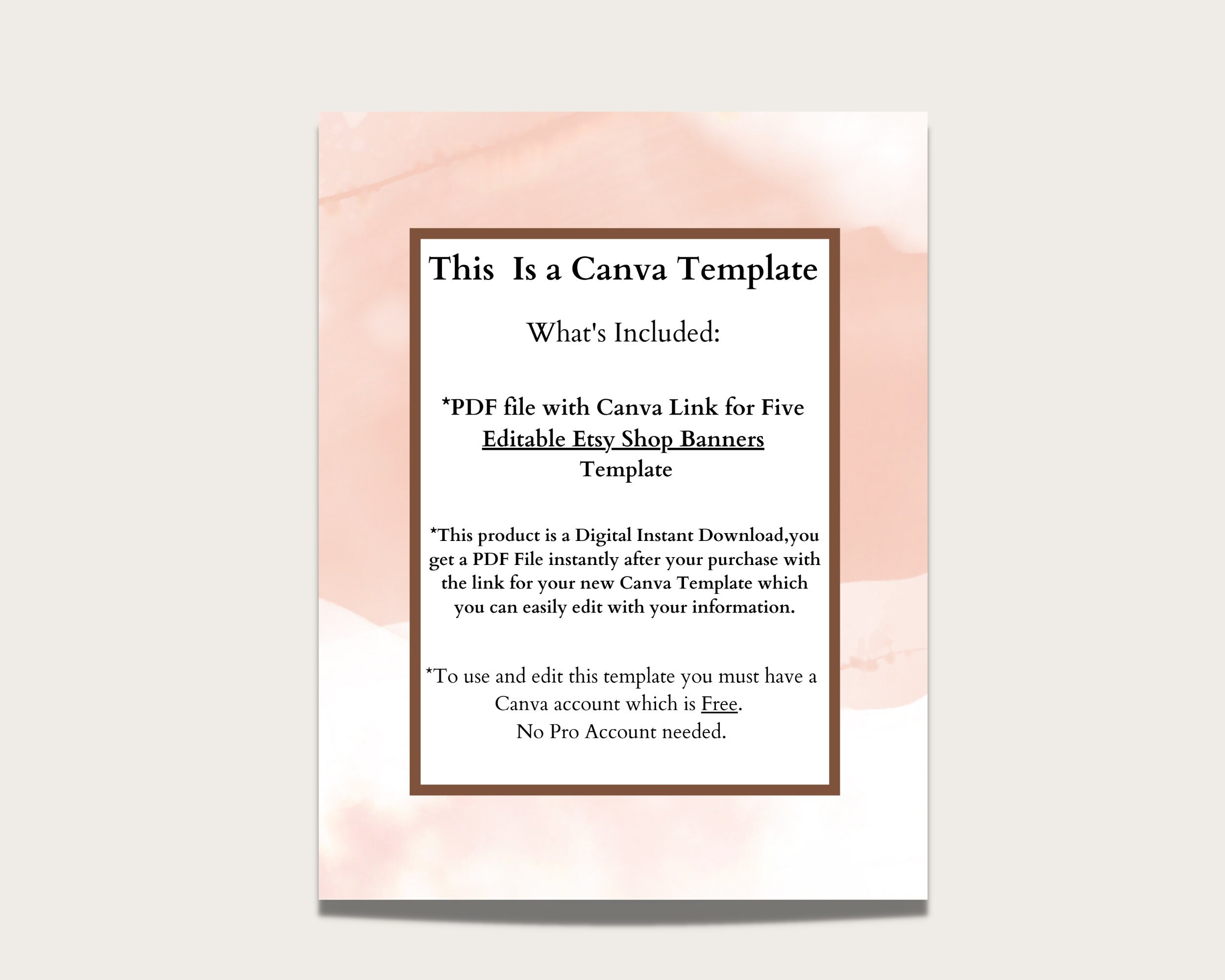 Etsy Banner Template Etsy Cover Banner Editable Canva Template Cover ...