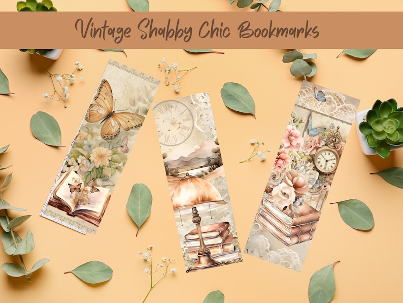 Shabby Chic Vintage Printable Bookmark Gift for Book Lover Vintage ...