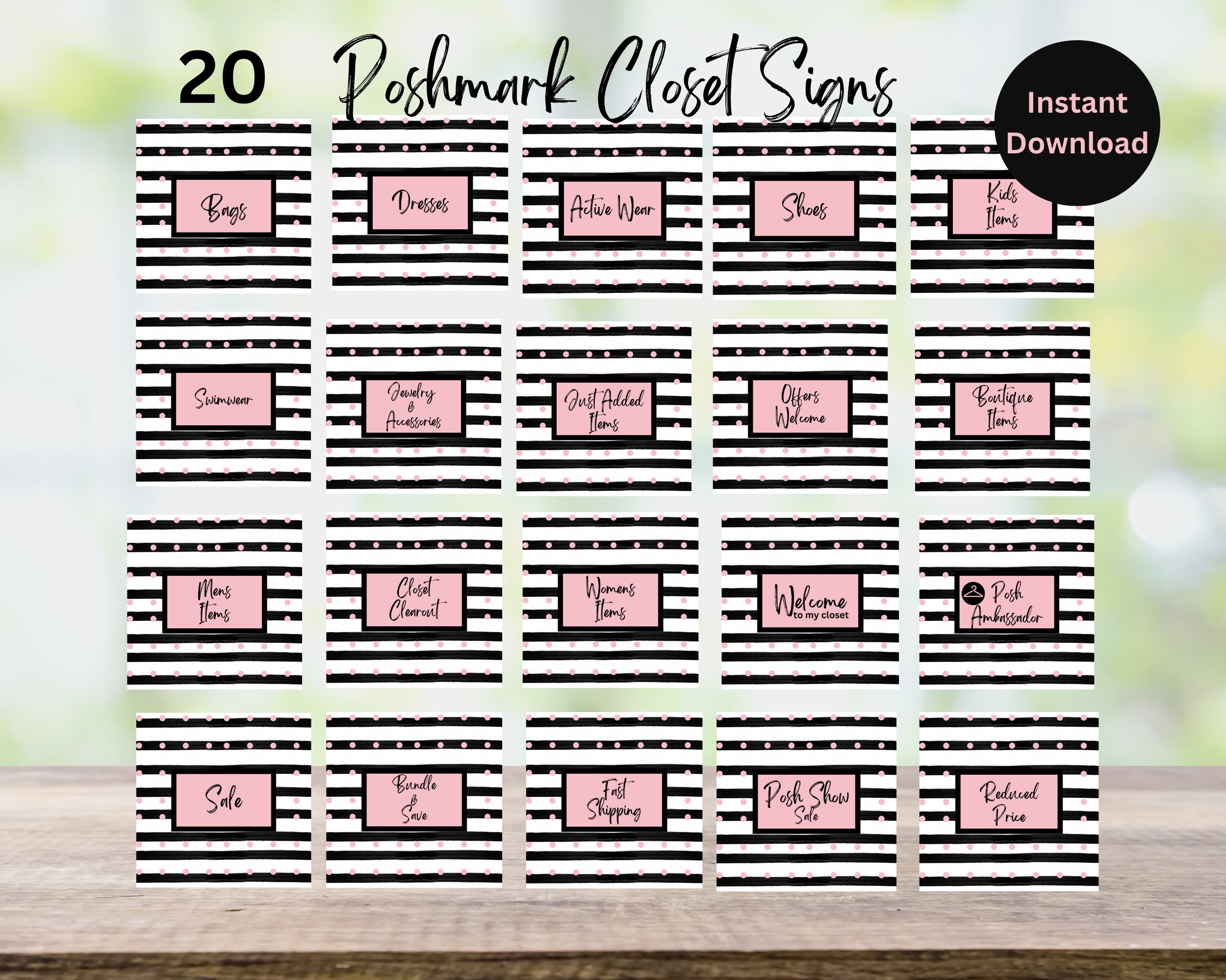 20 Poshmark Closet Signs Pink Dot Poshmark Closet Signs Posh Closet ...