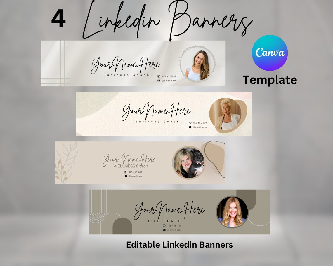 Linkedin Banner Template Minimalist Linkedin Banners Canva Template ...