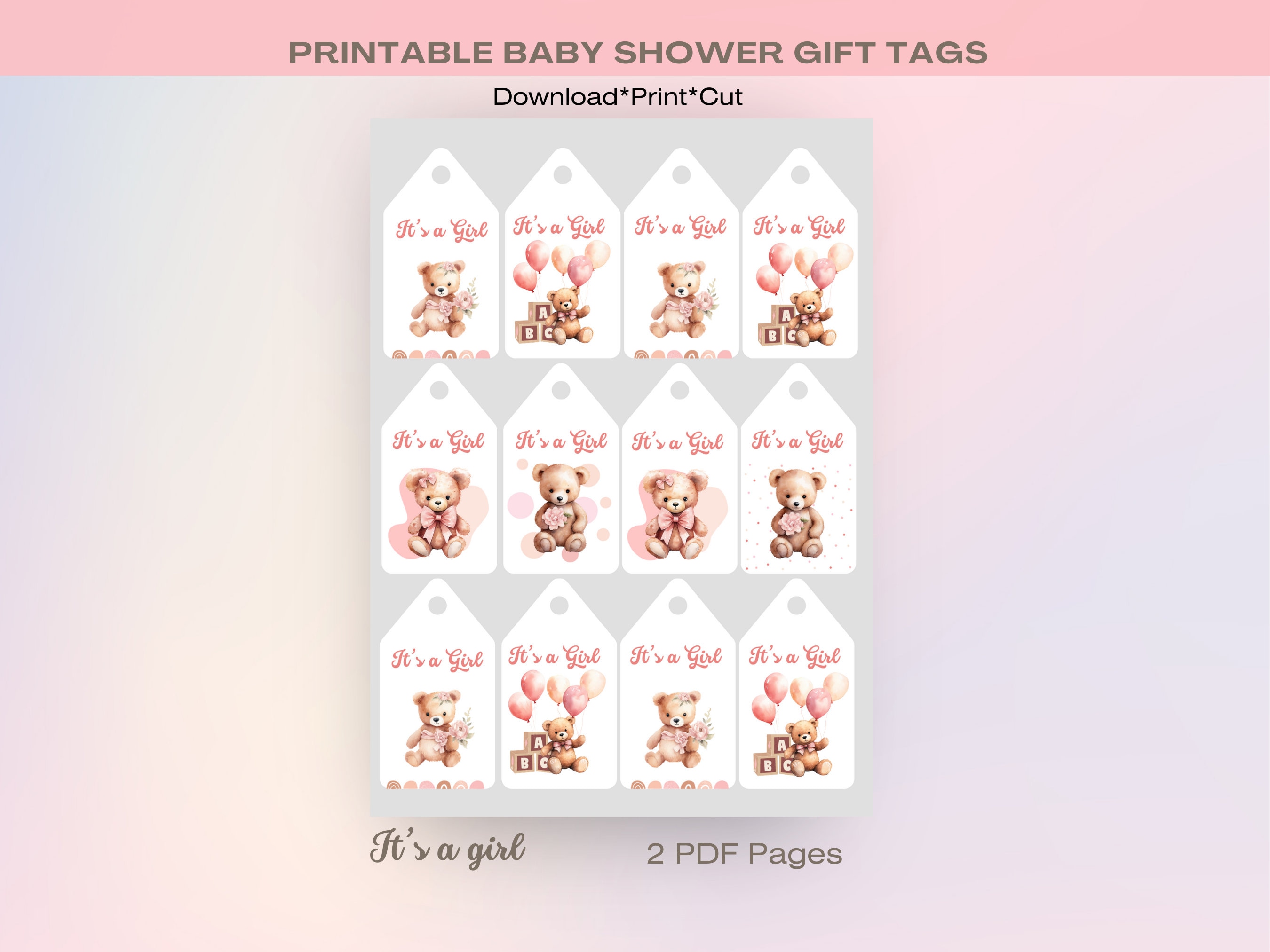 Printable Baby Shower Gift Tags Printable Baby Gift Tags Printable Gift ...