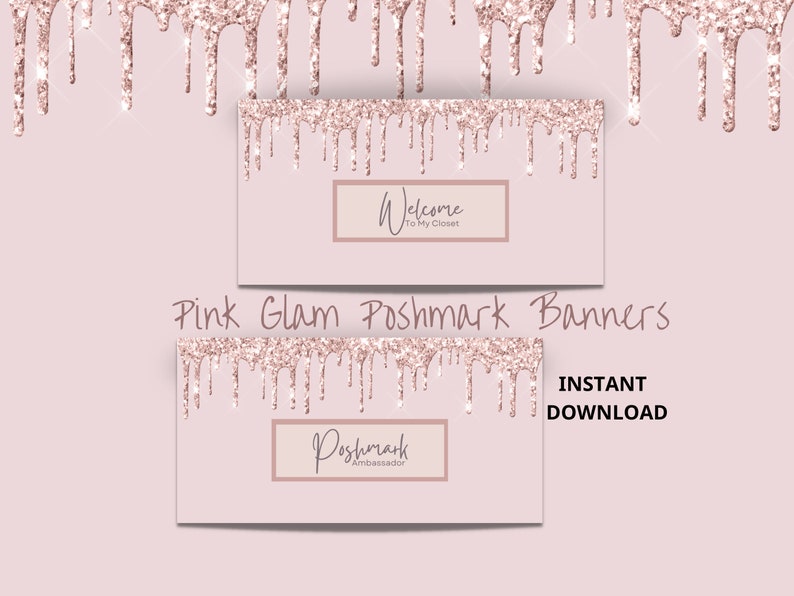 Poshmark Banner Poshmark Pink Glam Header Poshmark Closet Banner Sign ...