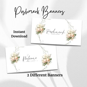 Poshmark Banner Sign Floral Wreath Spring Theme Header Poshmark Closet ...