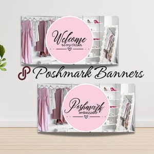 Poshmark Banner Sign Pink and Pretty Posh Header Poshmark Closet Banner ...