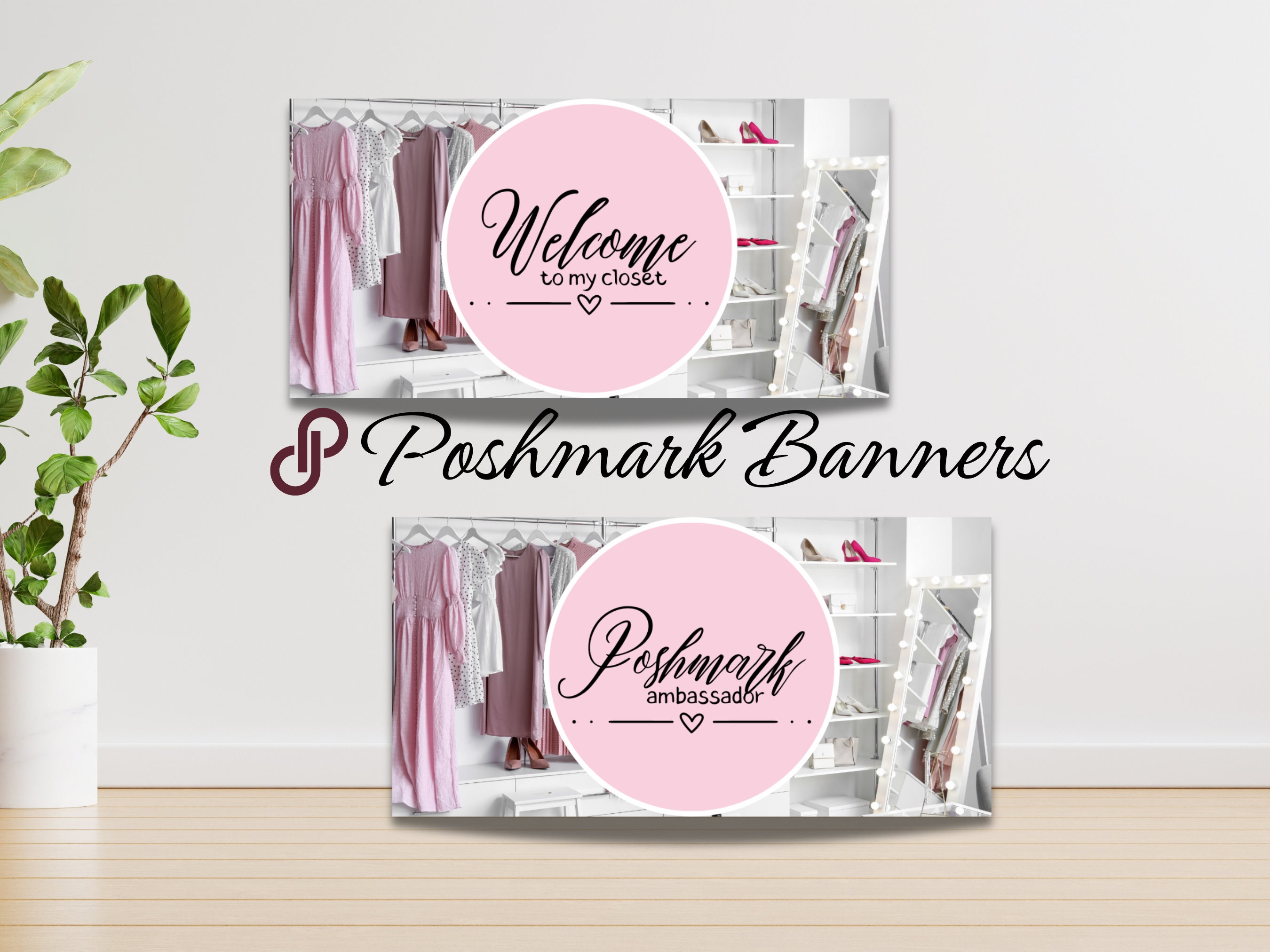 Poshmark Banner Sign Pink and Pretty Posh Header Poshmark Closet Banner ...