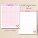 Pink Bow Printable Daily Planner Coquette Bow Pink Printable to Do List ...