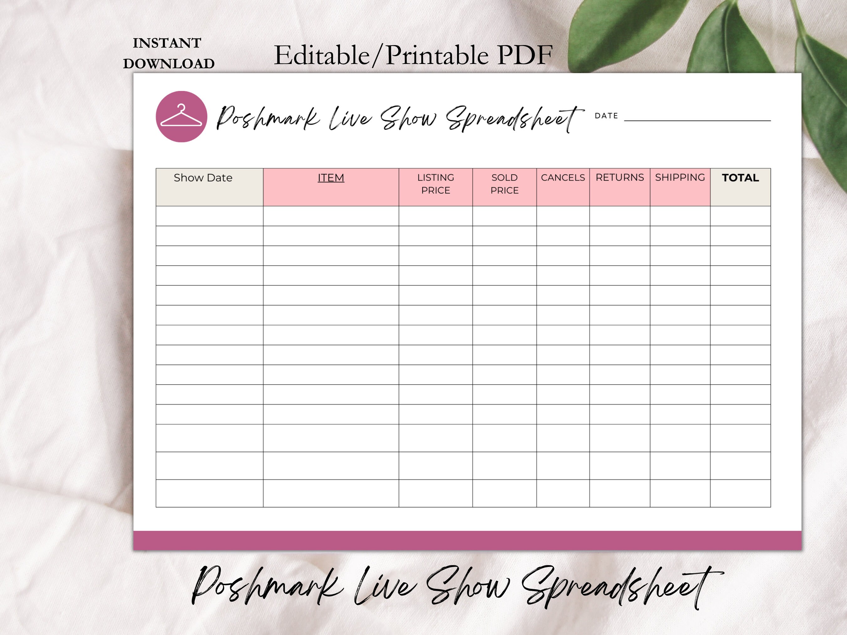 Poshmark Live Show Listing Spreadsheet Poshmark Seller Tool Poshmark ...