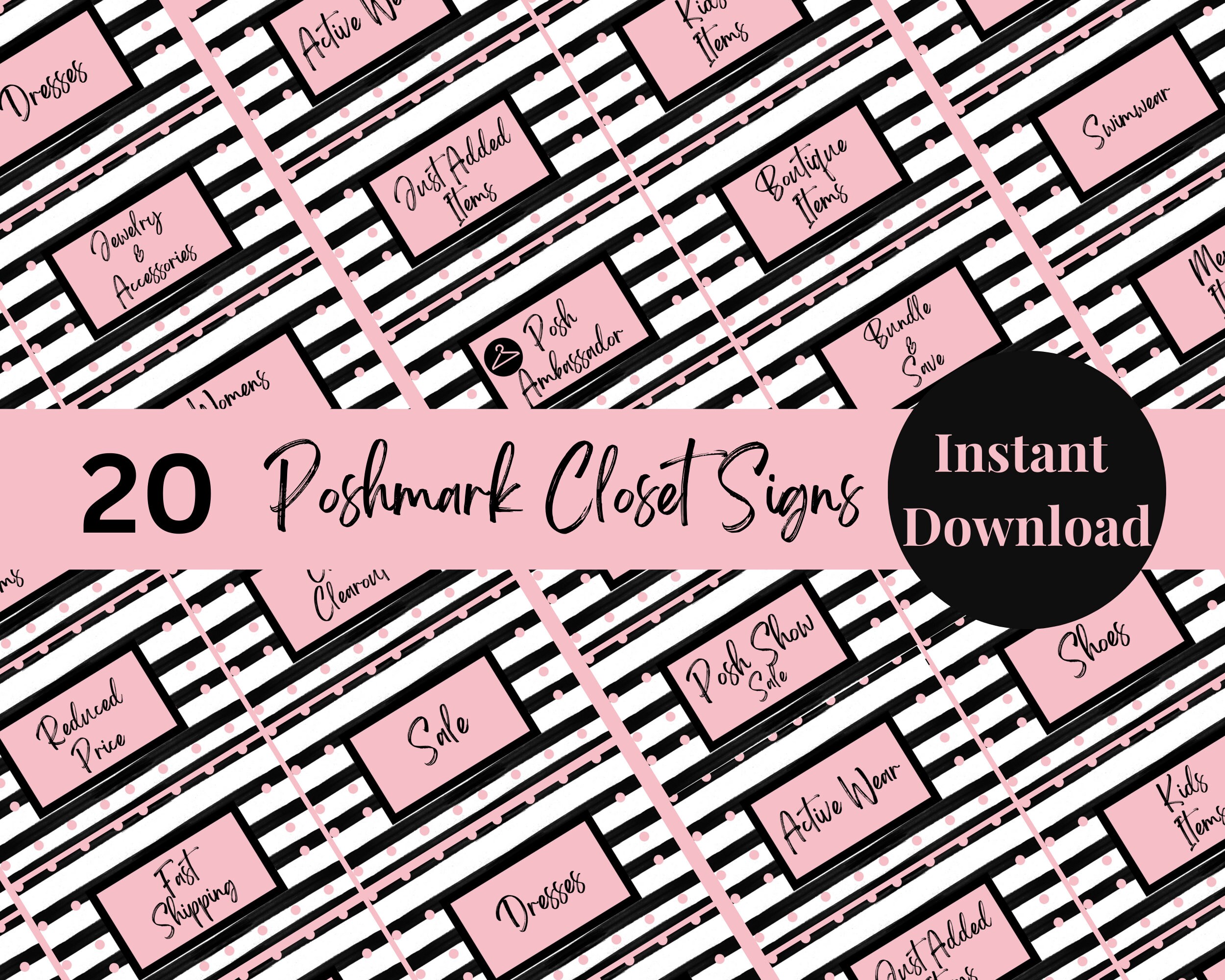 20 Poshmark Closet Signs Pink Dot Poshmark Closet Signs Posh Closet ...