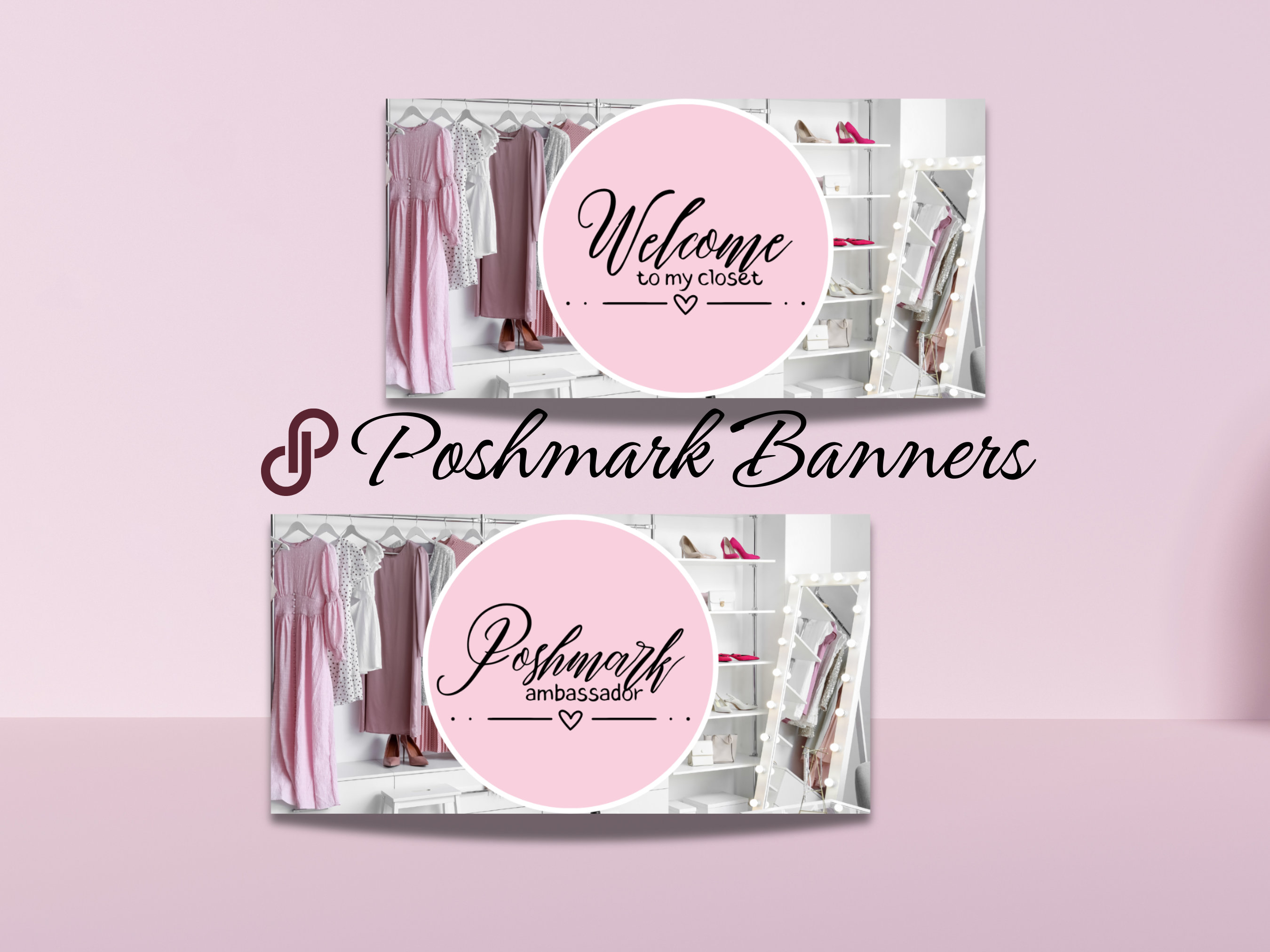 Poshmark Banner Sign Pink and Pretty Posh Header Poshmark Closet Banner ...