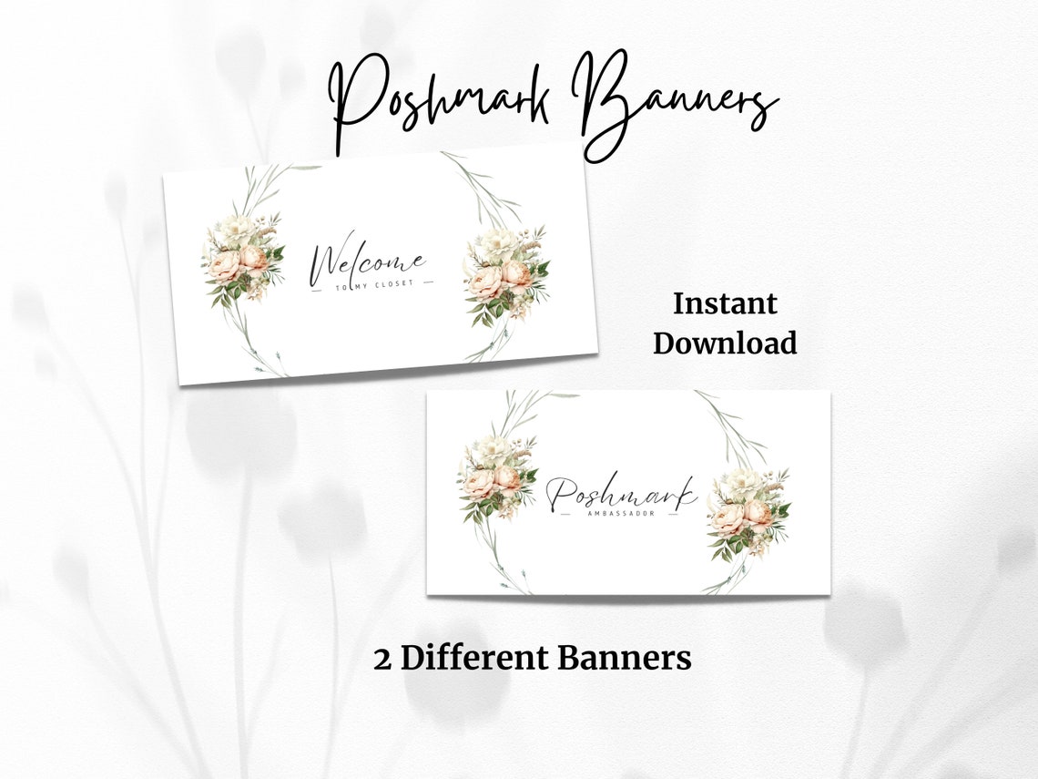 Poshmark Banner Sign Floral Wreath Spring Theme Header Poshmark Closet ...