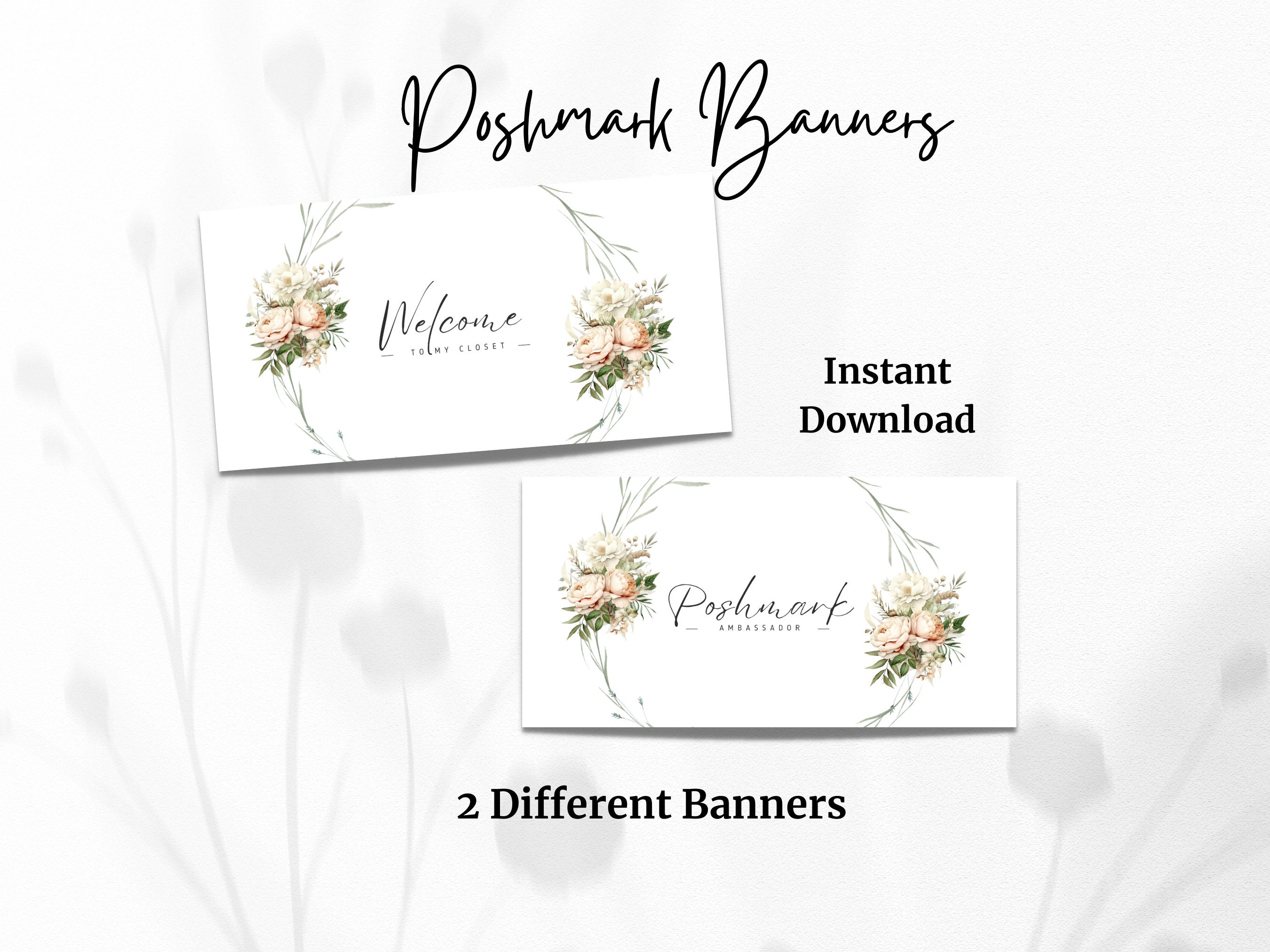 Poshmark Banner Sign Floral Wreath Spring Theme Header Poshmark Closet ...