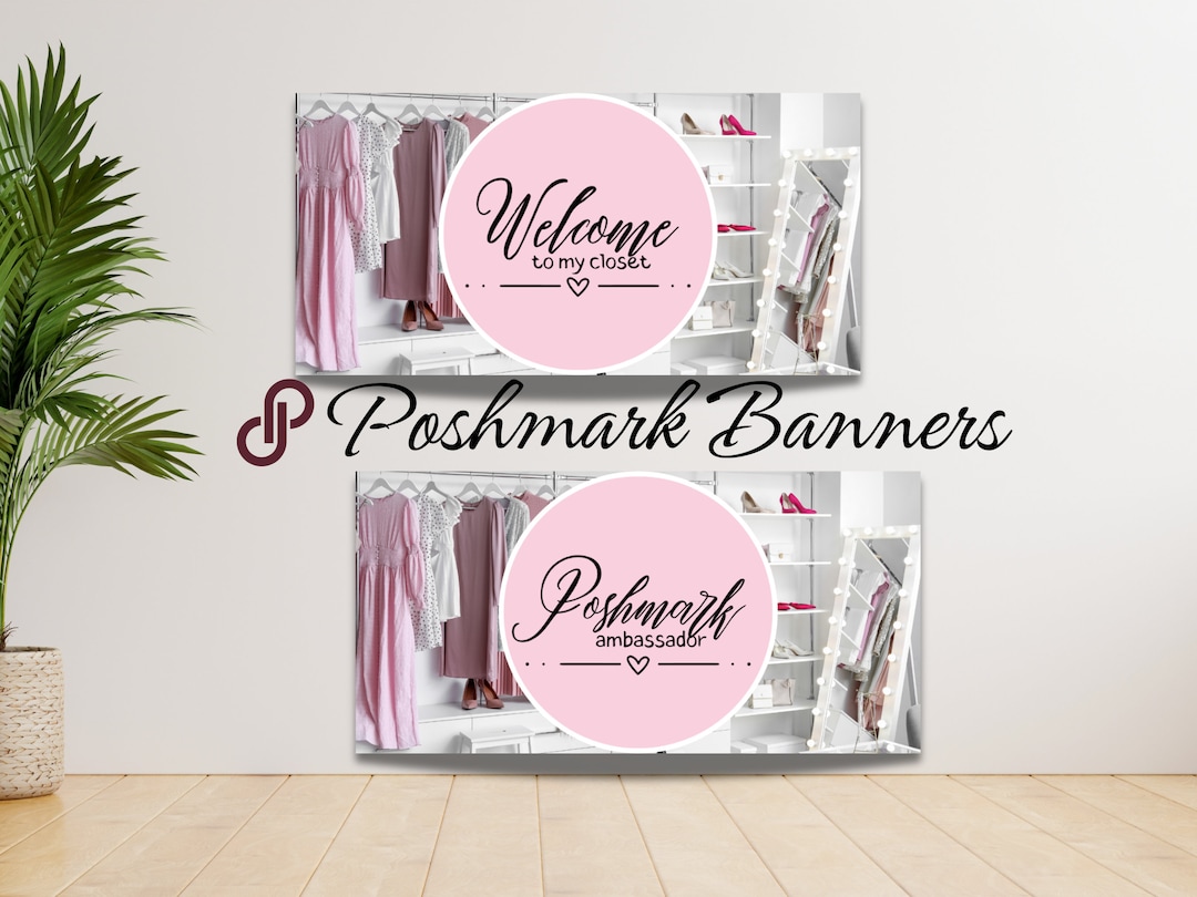 Poshmark Banner Sign Pink and Pretty Posh Header Poshmark Closet Banner ...