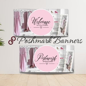 Poshmark Banner Sign Pink and Pretty Posh Header Poshmark Closet Banner ...