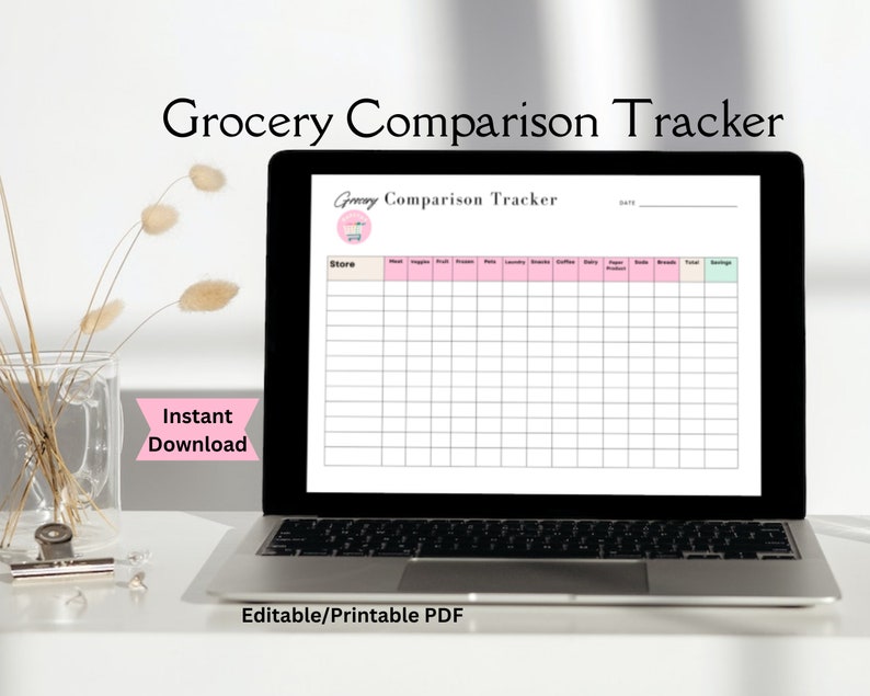 Grocery Comparison Tracker Grocery Store Shopping Tracker Planner ...