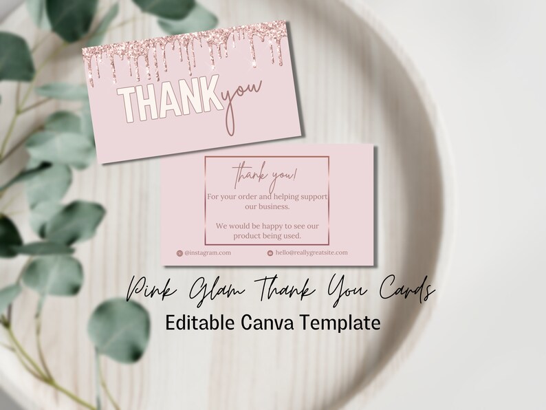 Editable Thank You Template Business Thank You Card Editable in Canva ...
