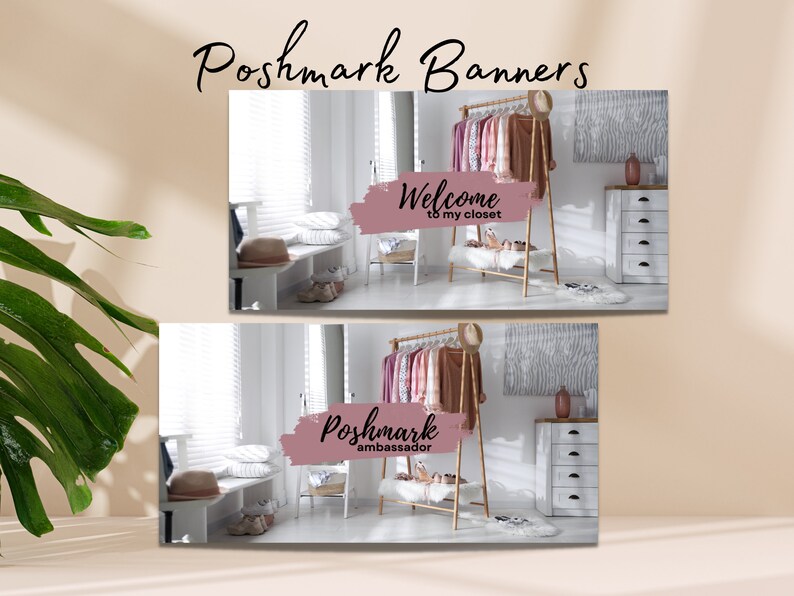 Poshmark Banner Sign Pink Minimal Posh Header Poshmark Closet Banner ...