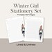 Winter Girl Printable Stationery Set Lined and Unlined Stationery Set ...