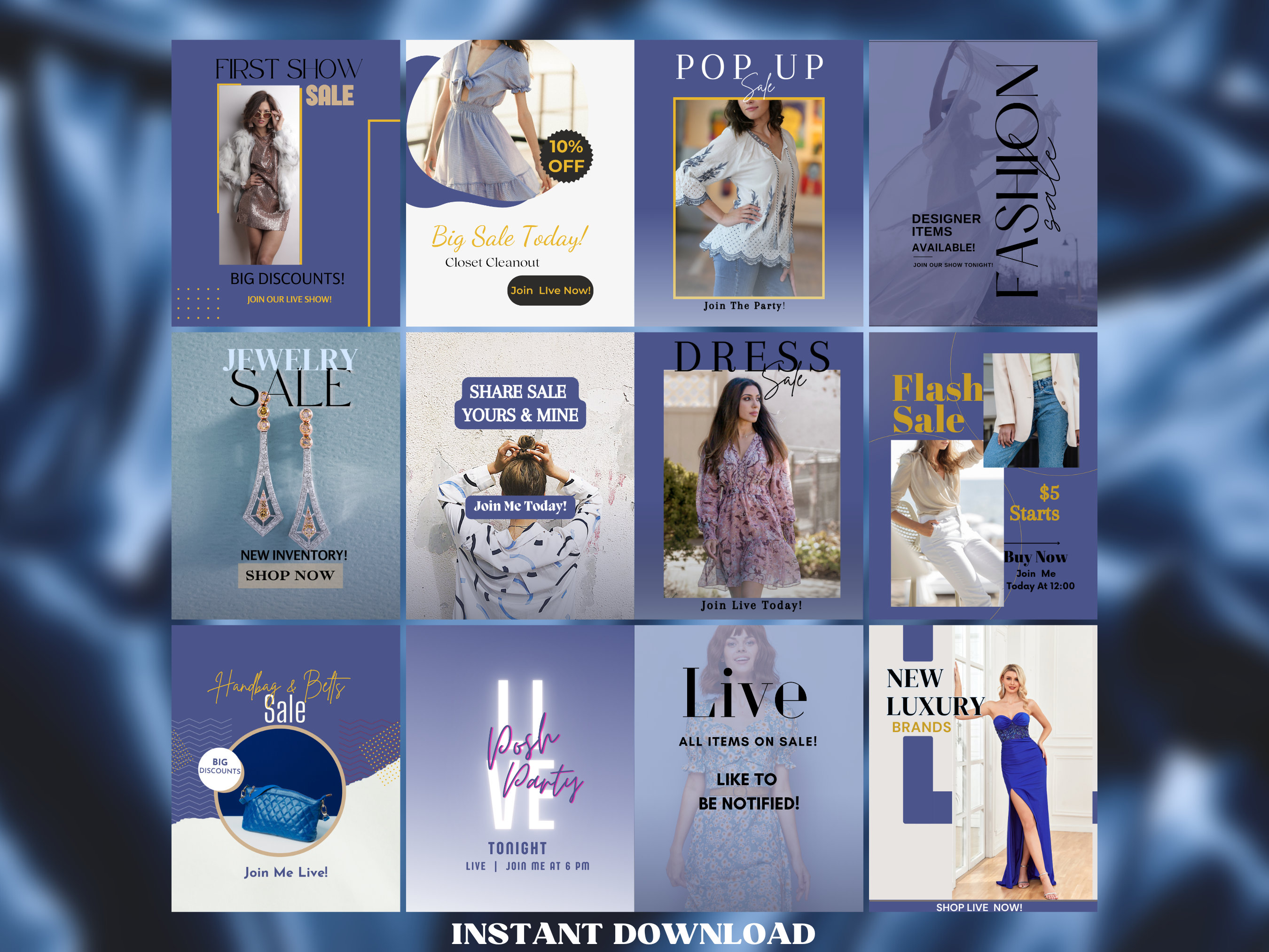 Poshmark Show Cover Images Navy Posh Show Covers Poshmark Live Show ...
