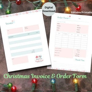 Christmas Invoice and Order Form,editable Christmas Invoice,editable ...