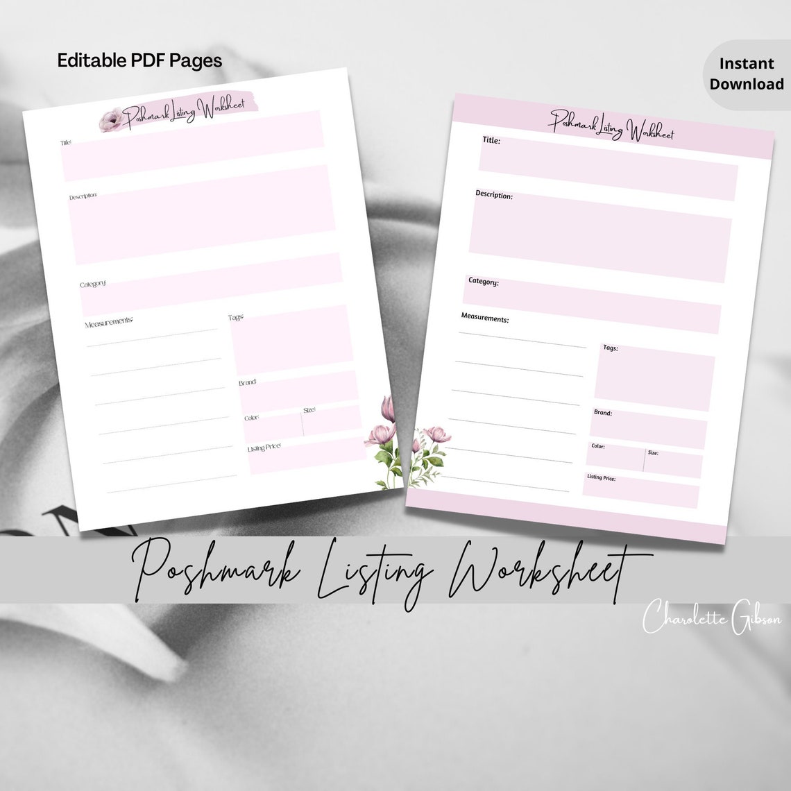 Poshmark Seller Listing Worksheet Poshmark Seller Tool Poshmark ...