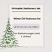 Winter Girl Printable Stationery Set Lined and Unlined Stationery Set ...