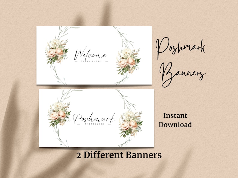 Poshmark Banner Sign Floral Wreath Spring Theme Header Poshmark Closet ...