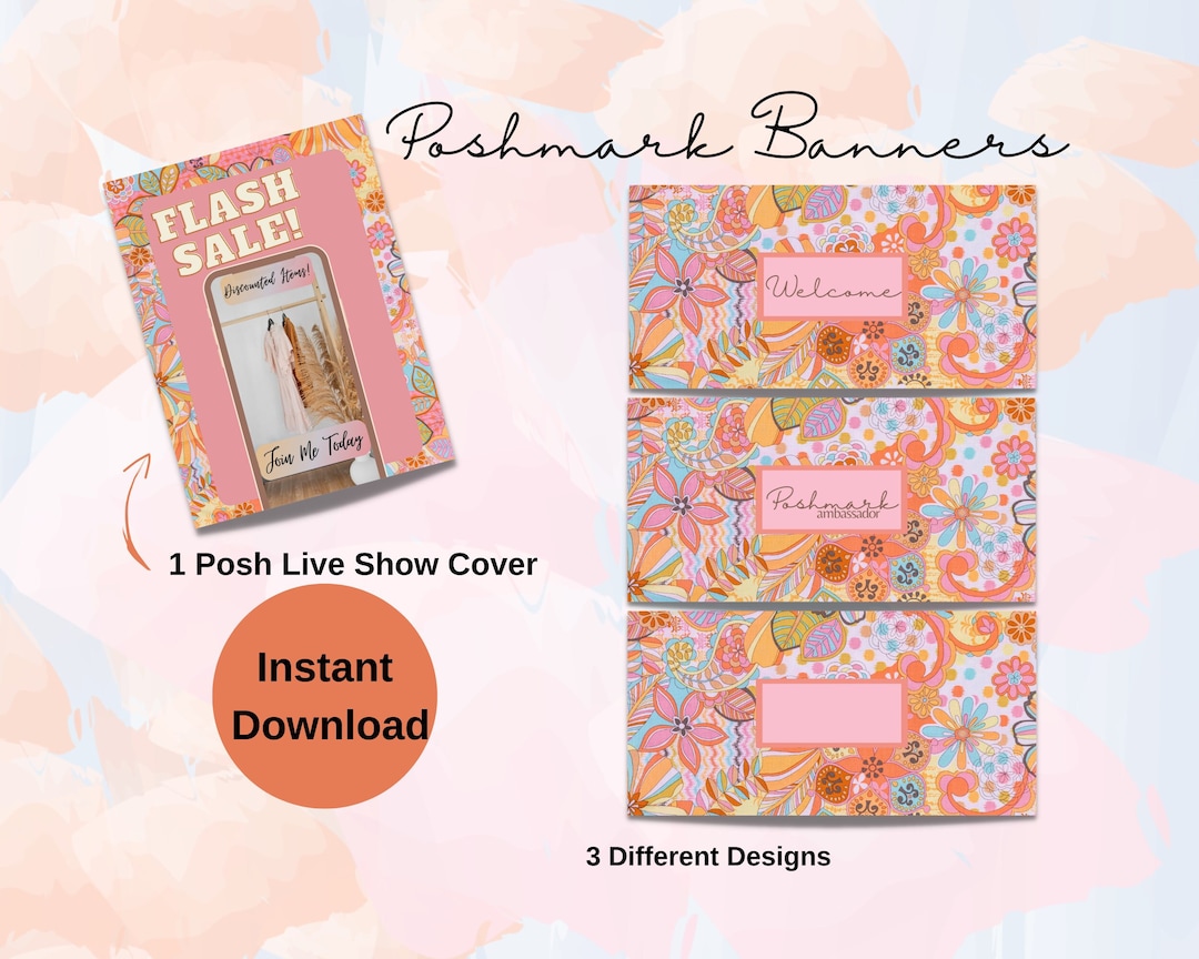 Poshmark Banner Sign Poshmark Header Poshmark Live Show Cover Retro ...
