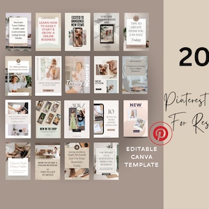 20 Poshmark Pinterest Pins Editable in Canva Neutral Pinterest Pins ...